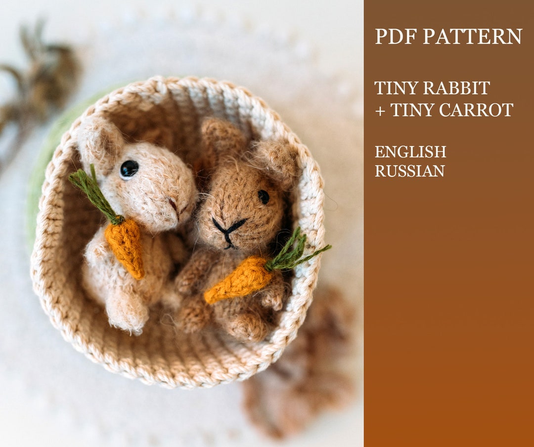 Tiny Bunny Knitting Pattern. Small Rabbit DIY Knitting Tutorial. Toy ...
