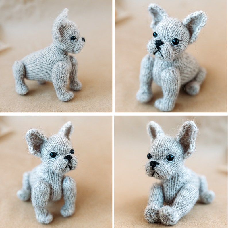 French Bulldog Puppy Knitting Pattern. Little Knitted Realistic Dog ...