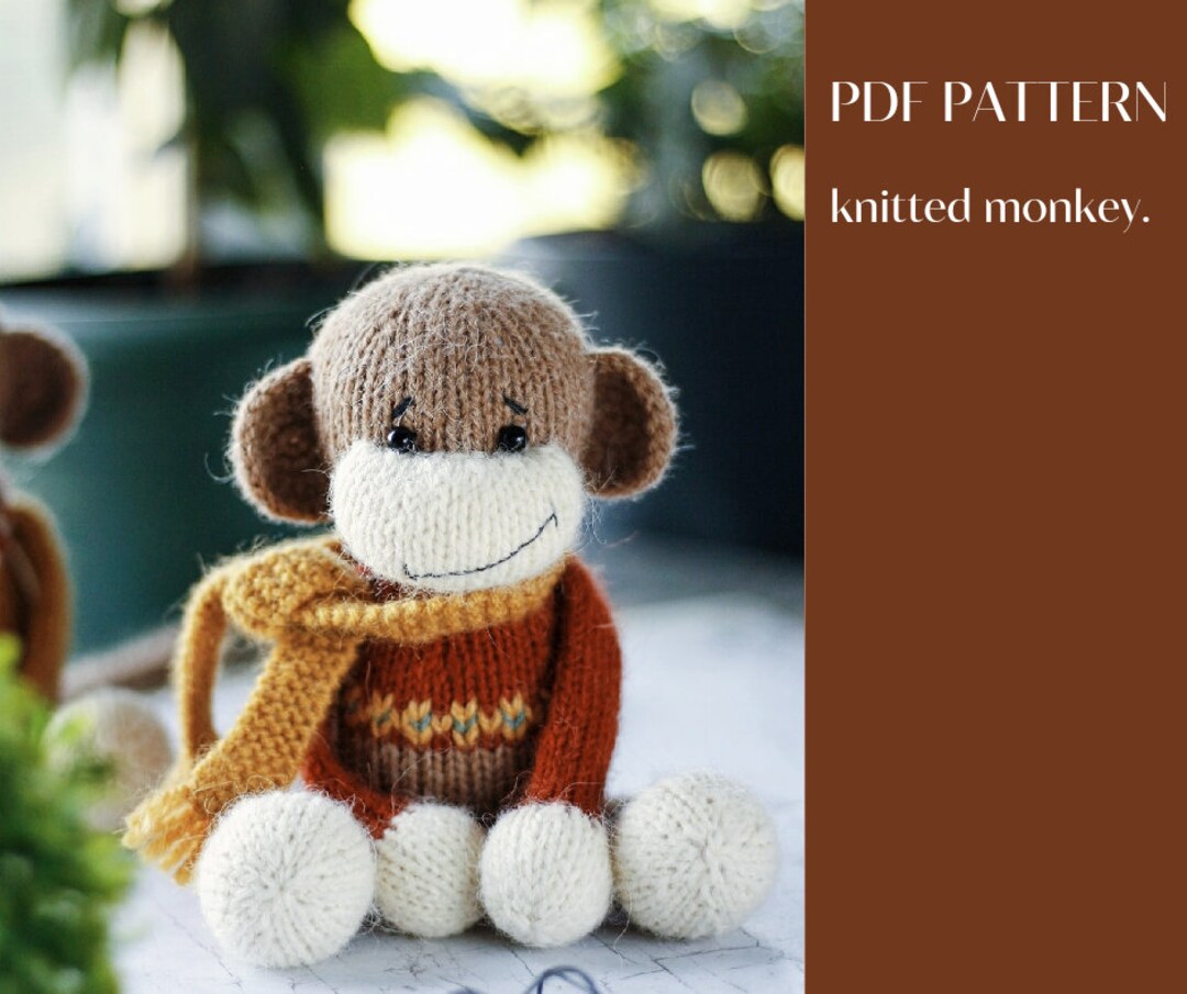 Cute Knitted Monkey DIY. Pattern in PDF Format. Amigurumi Animal ...