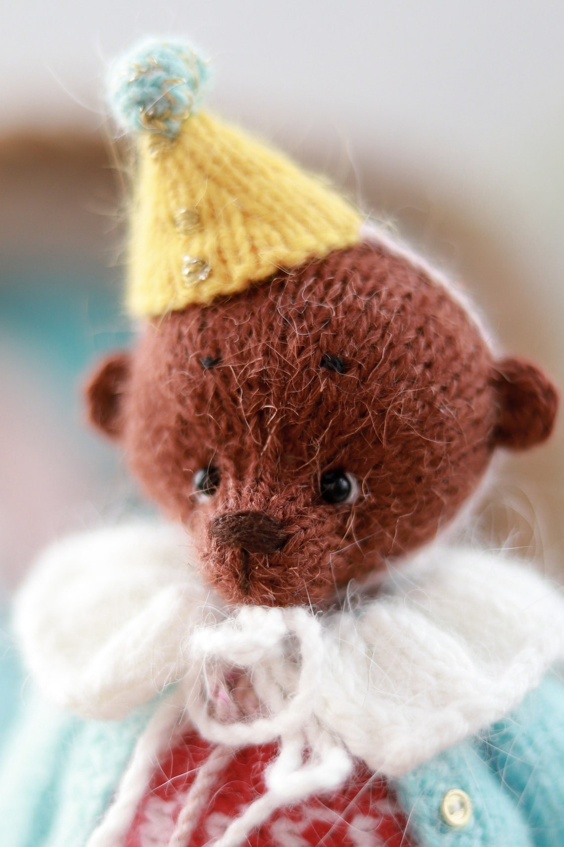 Knitted Circus Bear Clown. Detailed Pattern in English. Amigurumi ...