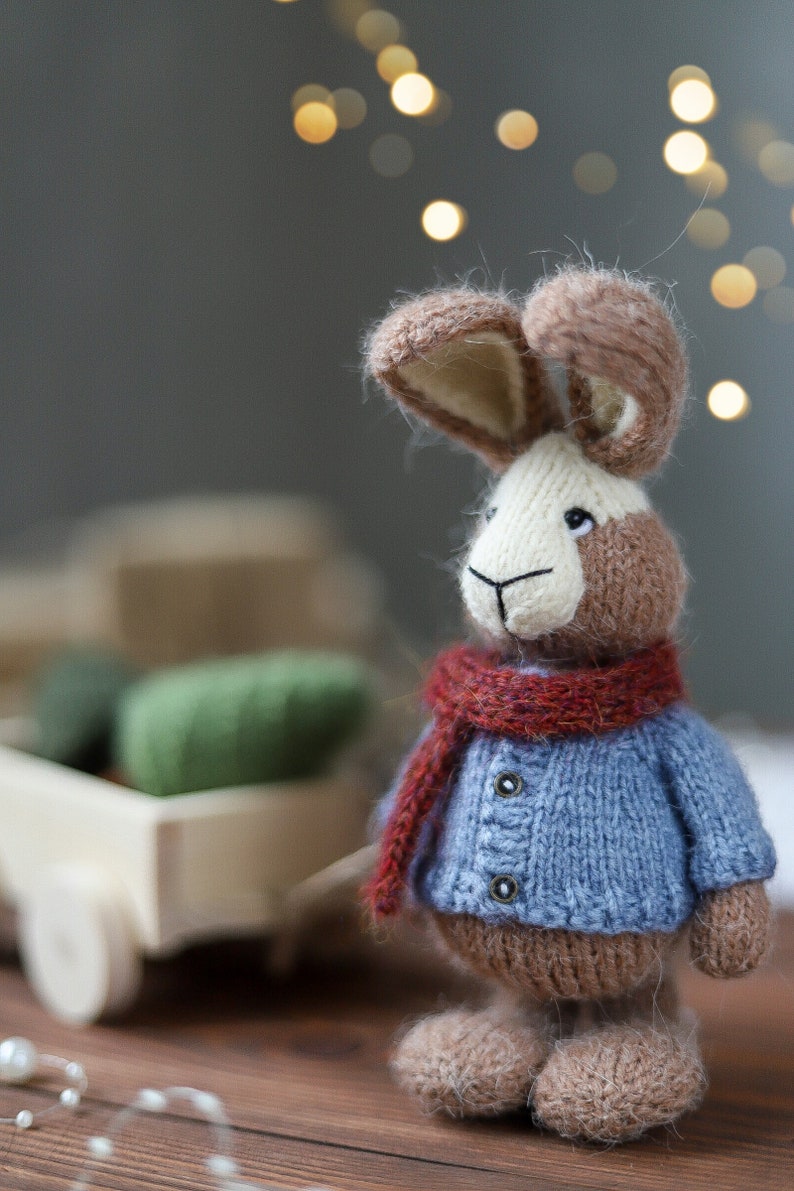 Knitted Rabbit in a Blouse. Knitting Pattern in English and Russian - Etsy