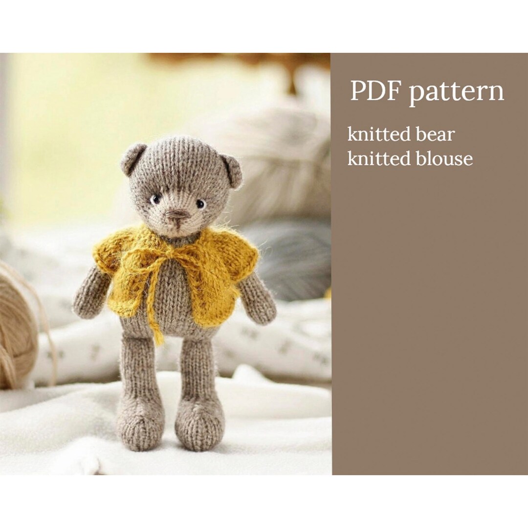 Knitting Bear Pattern PDF. Amigurumi Tutorial. - Etsy