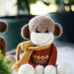 Cute Knitted Monkey DIY. Pattern in PDF Format. Amigurumi Animal ...