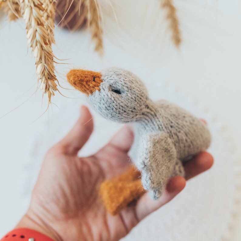 Mini Gosling Knitting Pattern. Knitted Amigurumi Goose Step by Step ...