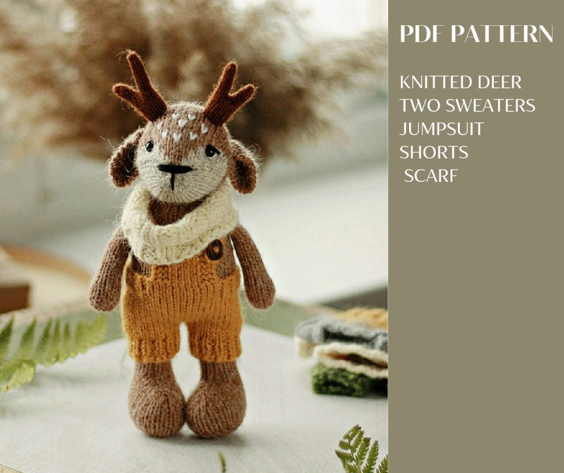 Knitting Deer Pattern. Tutorial Knitted Animals. Amigurumi - Etsy