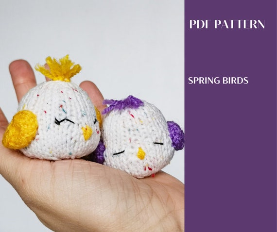 Spring Birds Knitting Pattern. English and Russian PDF. - Etsy