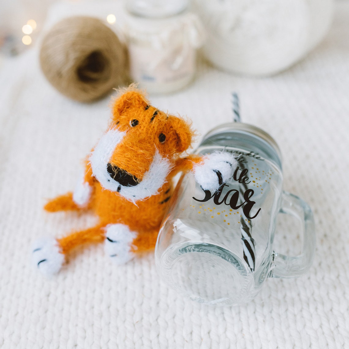 Funny Tiger Knitting Pattern. Knitted Amigurumi Tiger Step by Step ...