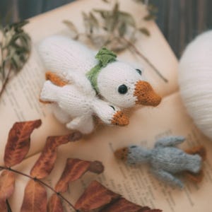 Gosling Family Set Knitting Pattern. Knitted Amigurumi Goose Step by ...