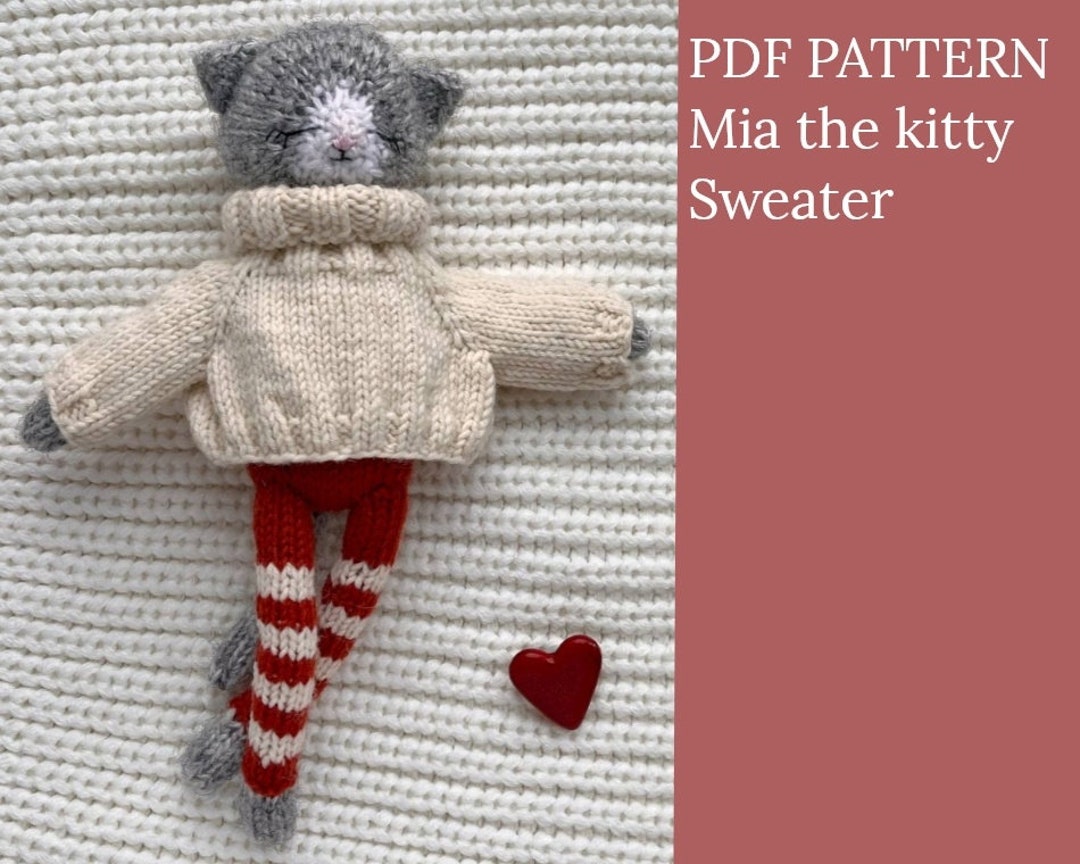 Mia the Kitty Knitting Pattern. Cute Cat Pattern. English and - Etsy