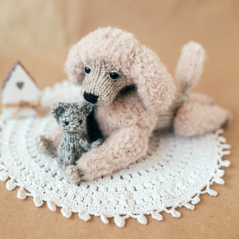 Poodle Puppy Knitting Pattern. Little Knitted Realistic Dog - Etsy