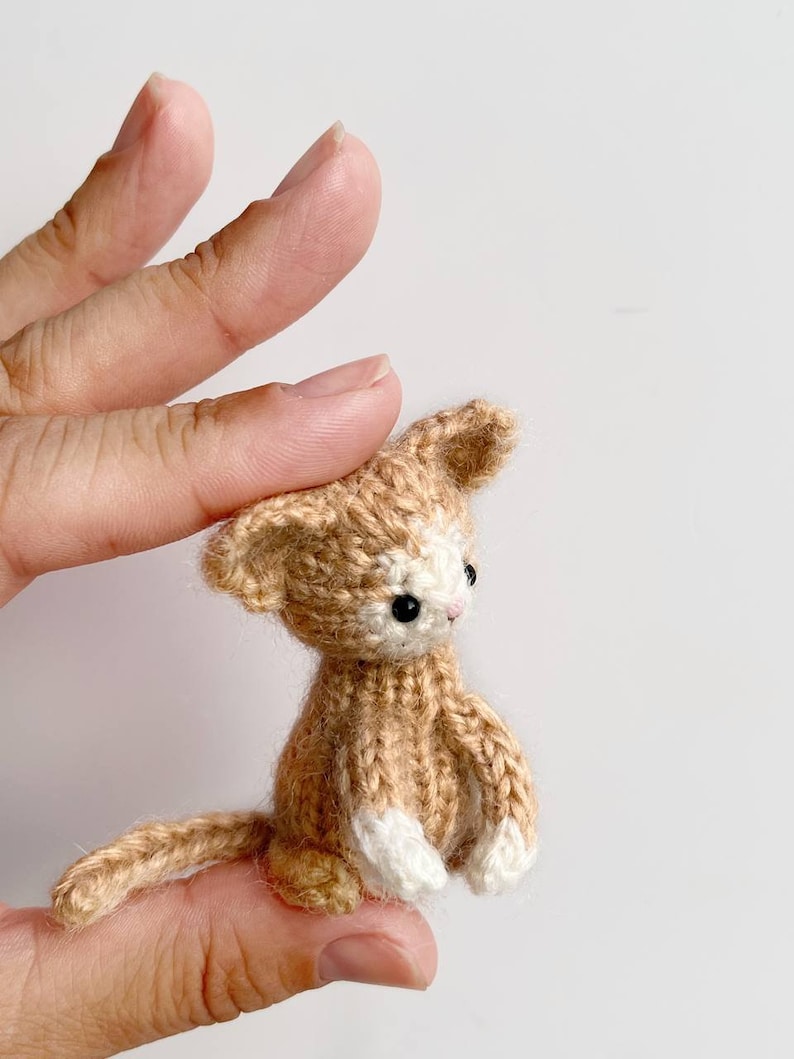 Mini Cat Knitting Pattern Tiny Pet Pattern. English and - Etsy