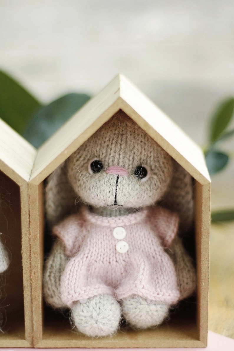 Bunny Knitting Pattern. Cute Animal Toy in a Dress. DIY - Etsy
