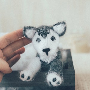 Husky Puppy Knitting Pattern. Little Knitted Realistic Dog Step by Step ...