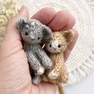 Mini Cat Knitting Pattern Tiny Pet Pattern. Nimble Mouse as a Gift ...