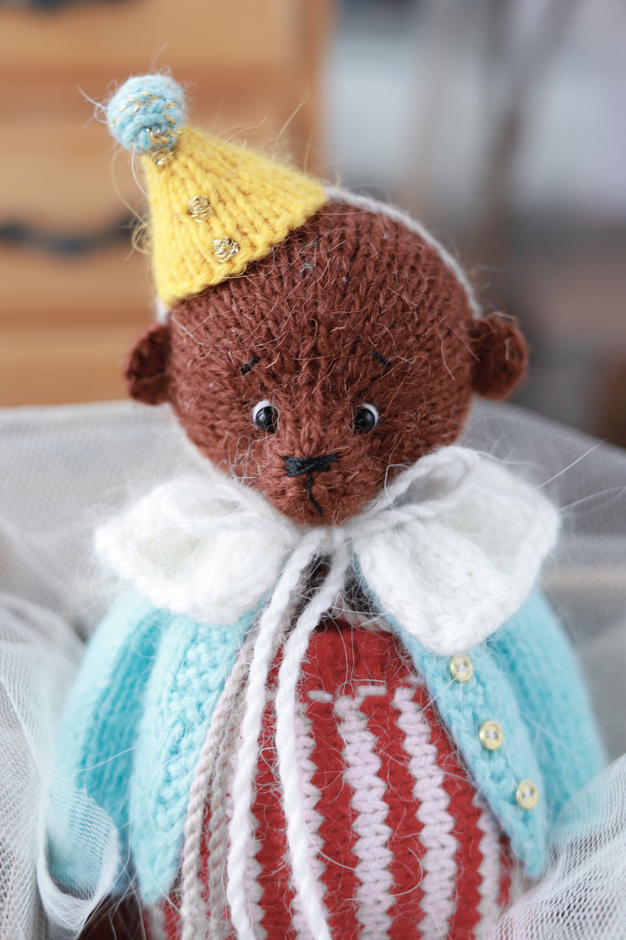 Knitted Circus Bear Clown. Detailed Pattern in English. Amigurumi ...