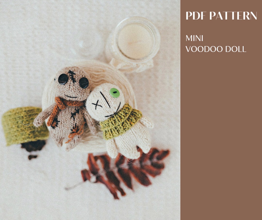 Mini Voodoo Doll Knitting Pattern. Halloween Gifts. DIY Knitting ...