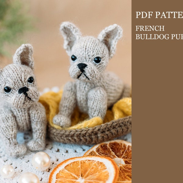 Bulldog Knitting Pattern - Etsy