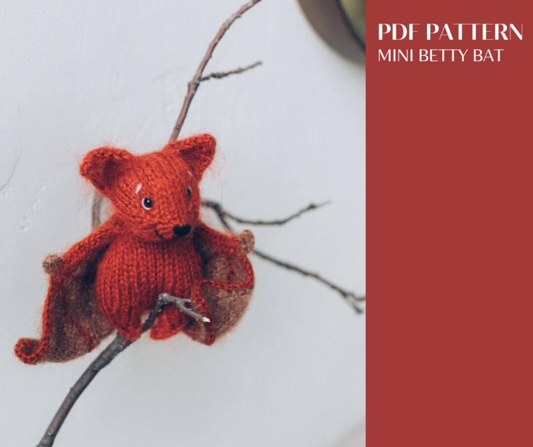 Betty Bat Knitting Pattern. Knitted Halloween Bat Step-by-step - Etsy