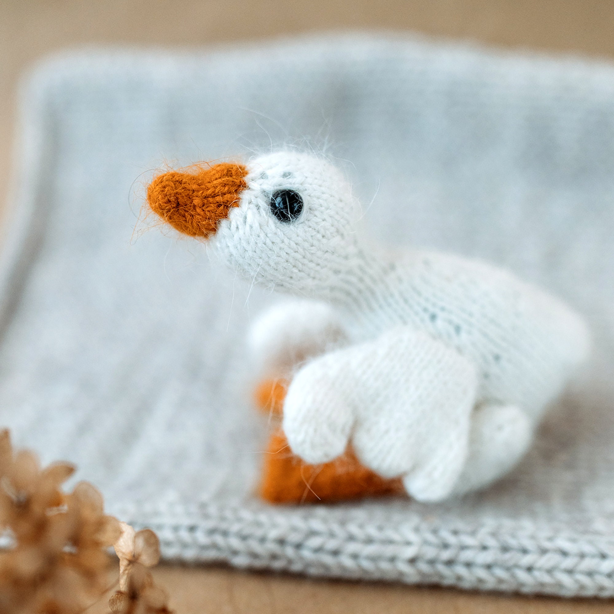 Mini Gosling Knitting Pattern. Knitted Amigurumi Goose Step by Step ...