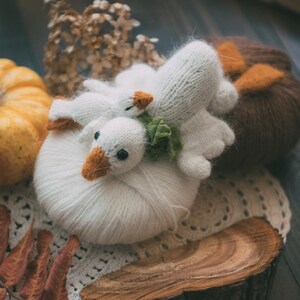 Gosling Family Set Knitting Pattern. Knitted Amigurumi Goose Step by ...