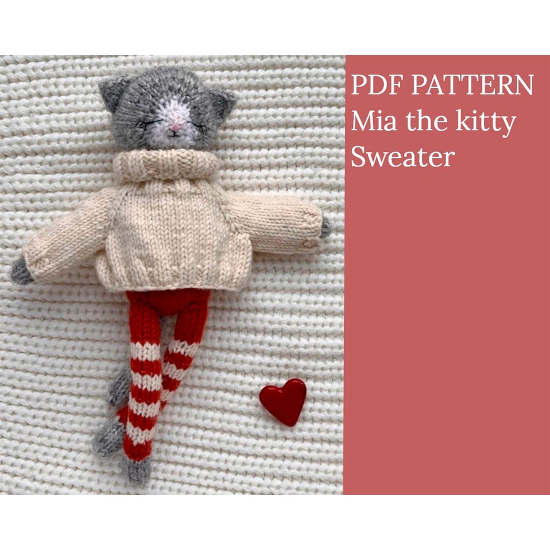 Mia the Kitty Knitting Pattern. Cute Cat Pattern. English and Russian ...