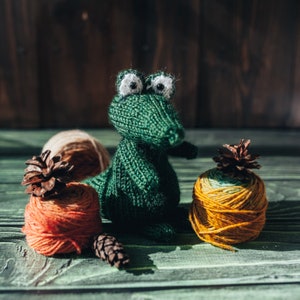 Mini Crocodile Knitting Pattern. Little Knitted Realistic Alligator ...