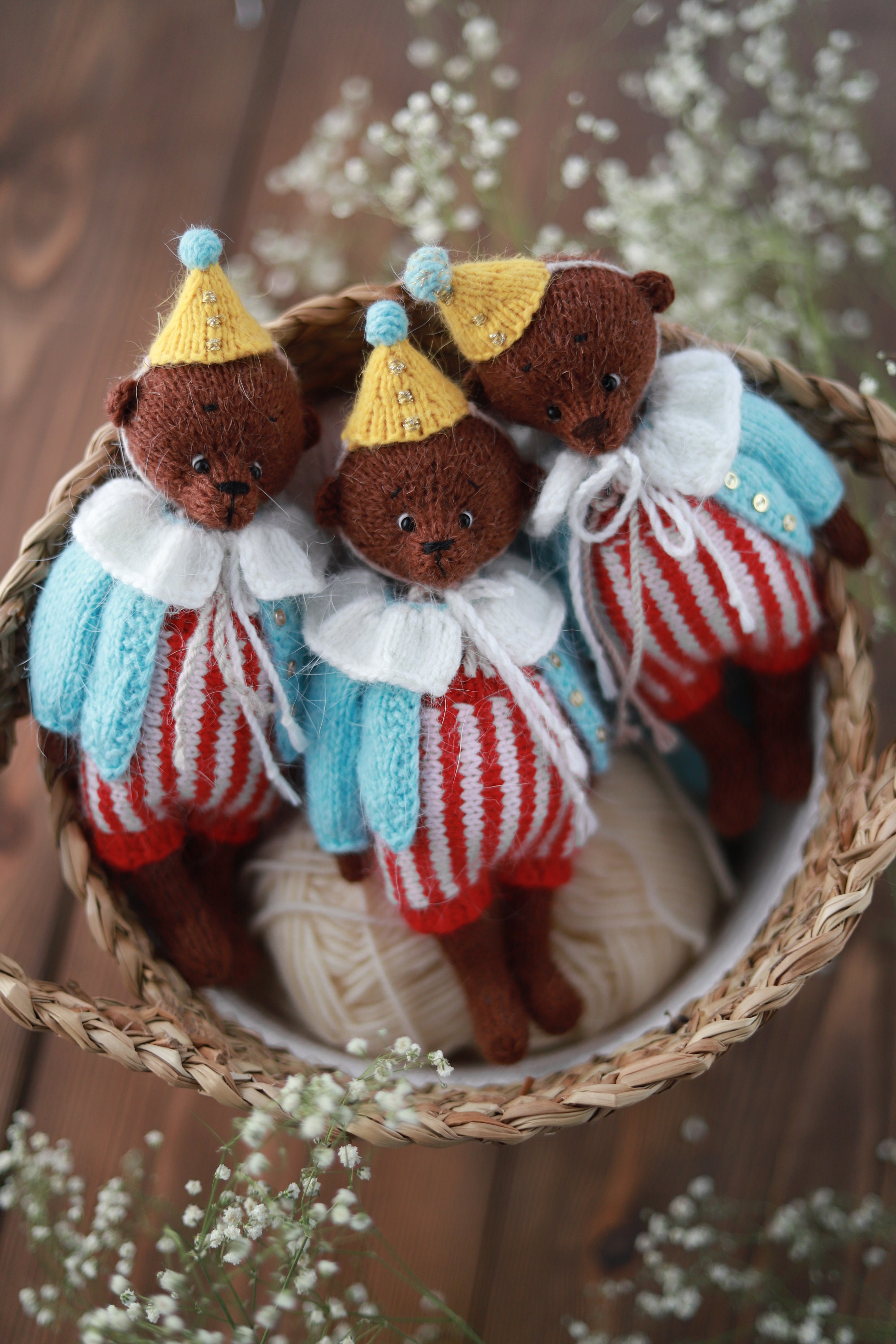 Knitted Circus Bear Clown. Detailed Pattern in English. Amigurumi ...
