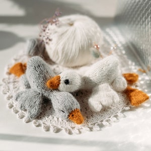 Mini Gosling Knitting Pattern. Knitted Amigurumi Goose Step by Step ...