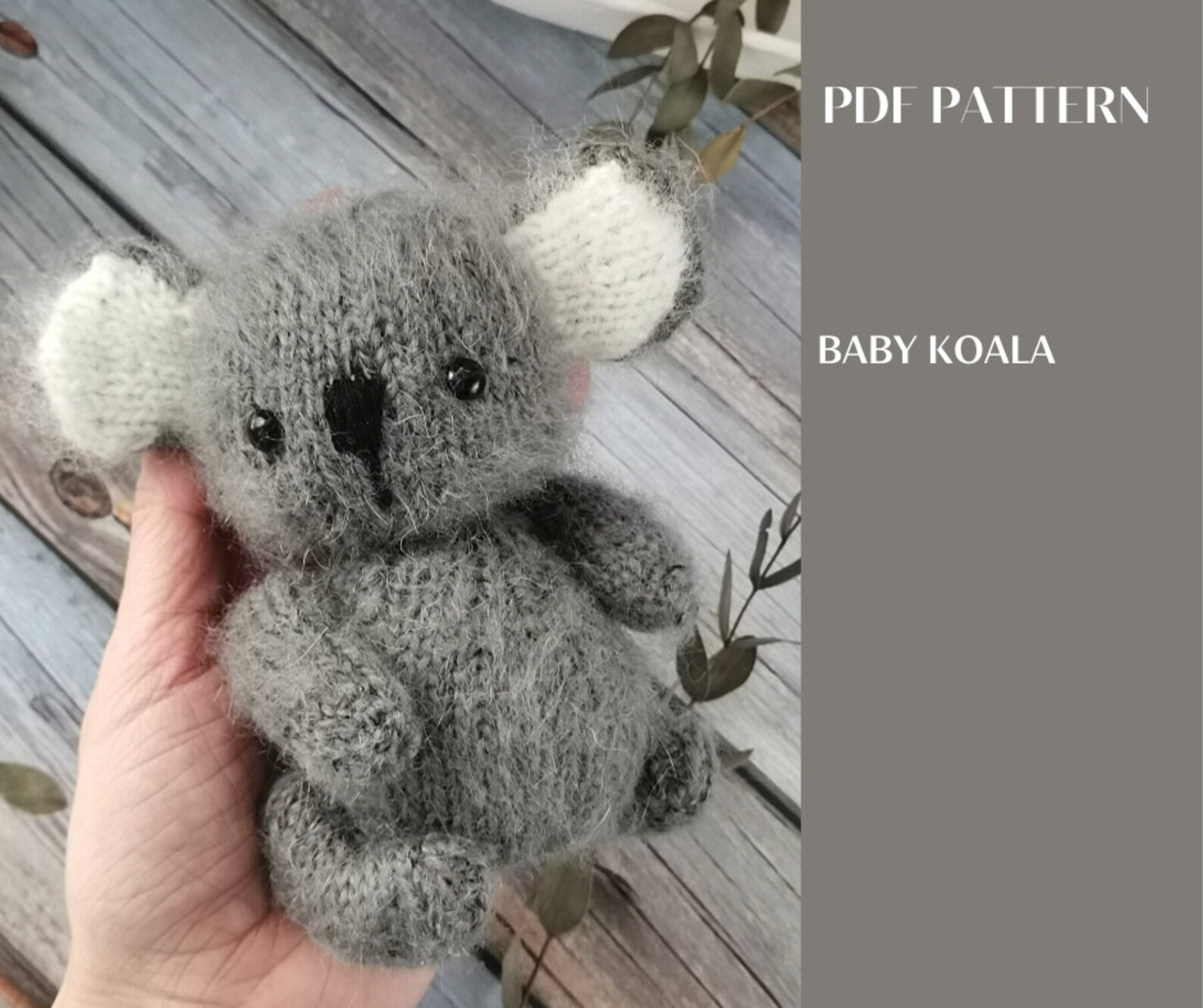 Baby Koala Knitting Pattern. English German and Russian PDF. - Etsy ...
