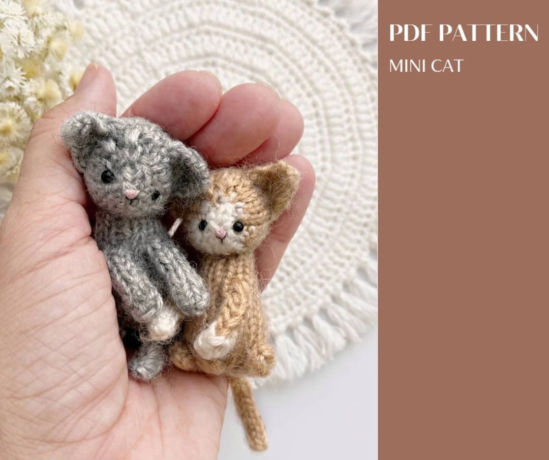 Mini Cat Knitting Pattern Tiny Pet Pattern. English and - Etsy