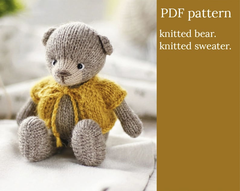 Knitting Bear Pattern PDF. Amigurumi Tutorial. - Etsy