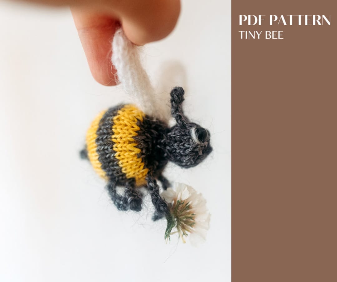 Tiny Bee Knitting Pattern. Knitted Honeybee Step by Step Tutorial. DIY ...
