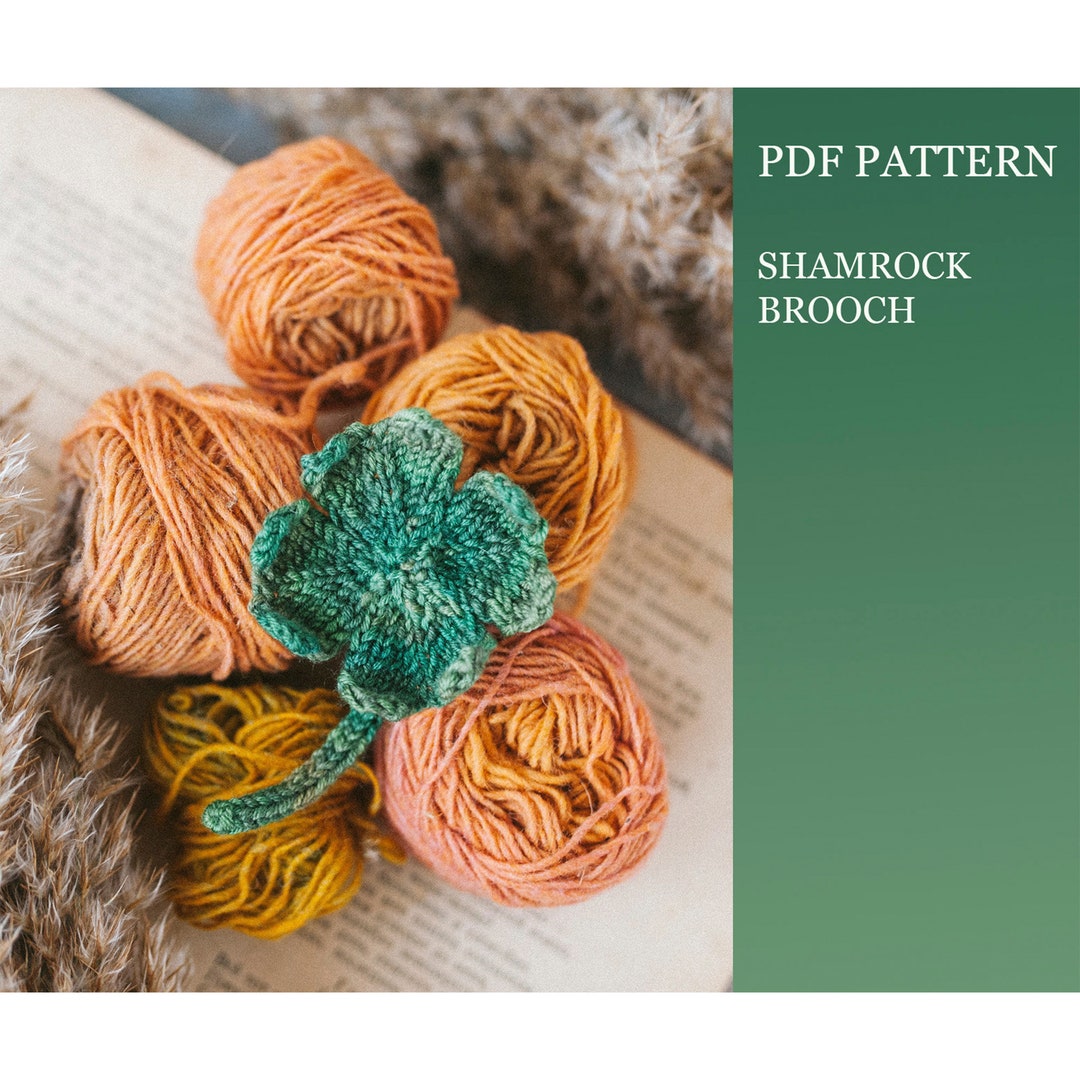 Shamrock Brooch Knitting Pattern. Knitted Accessories Step by Step ...
