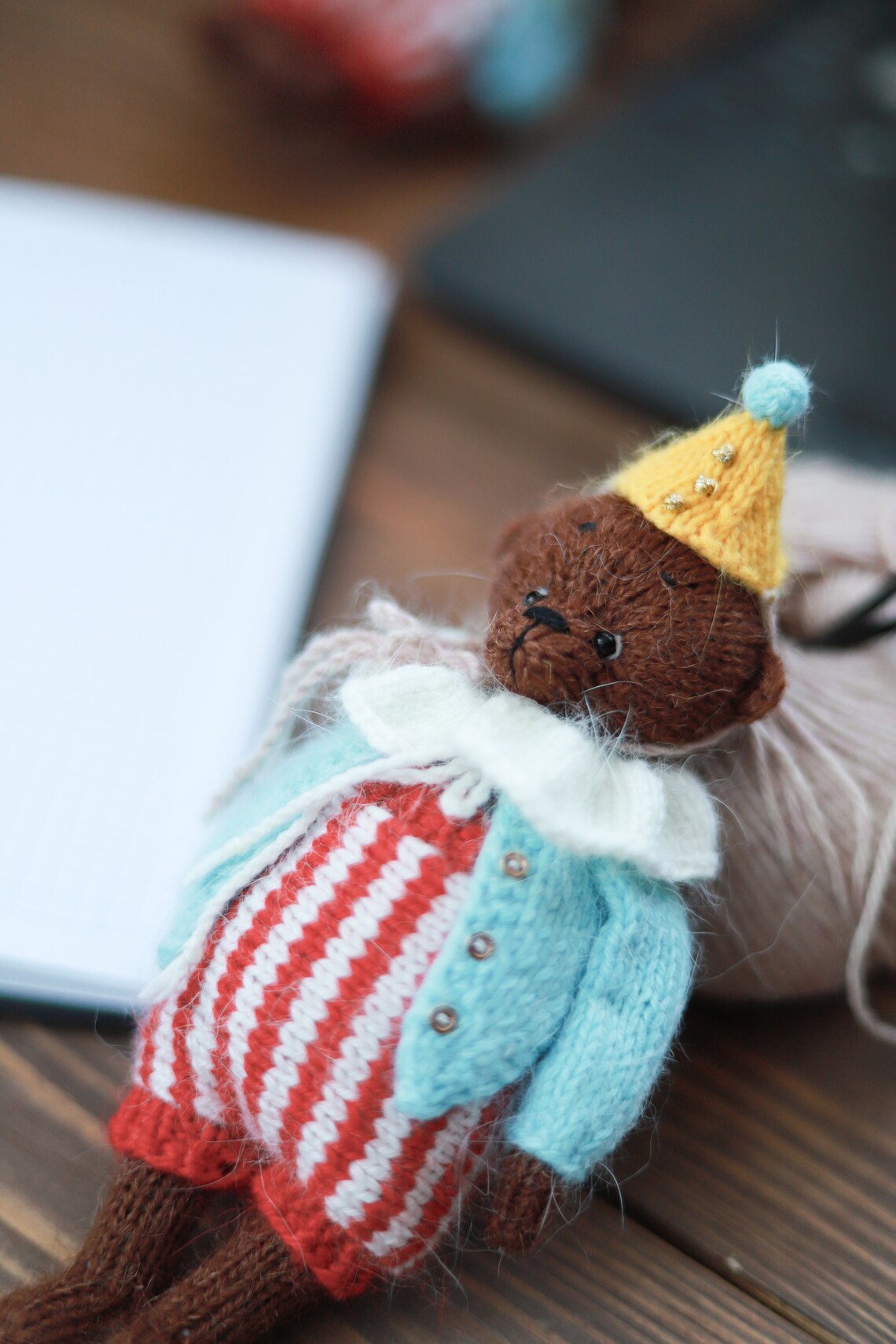 Knitted Circus Bear Clown. Detailed Pattern in English. Amigurumi ...
