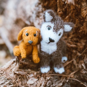 Husky Puppy Knitting Pattern. Little Knitted Realistic Dog Step by Step ...