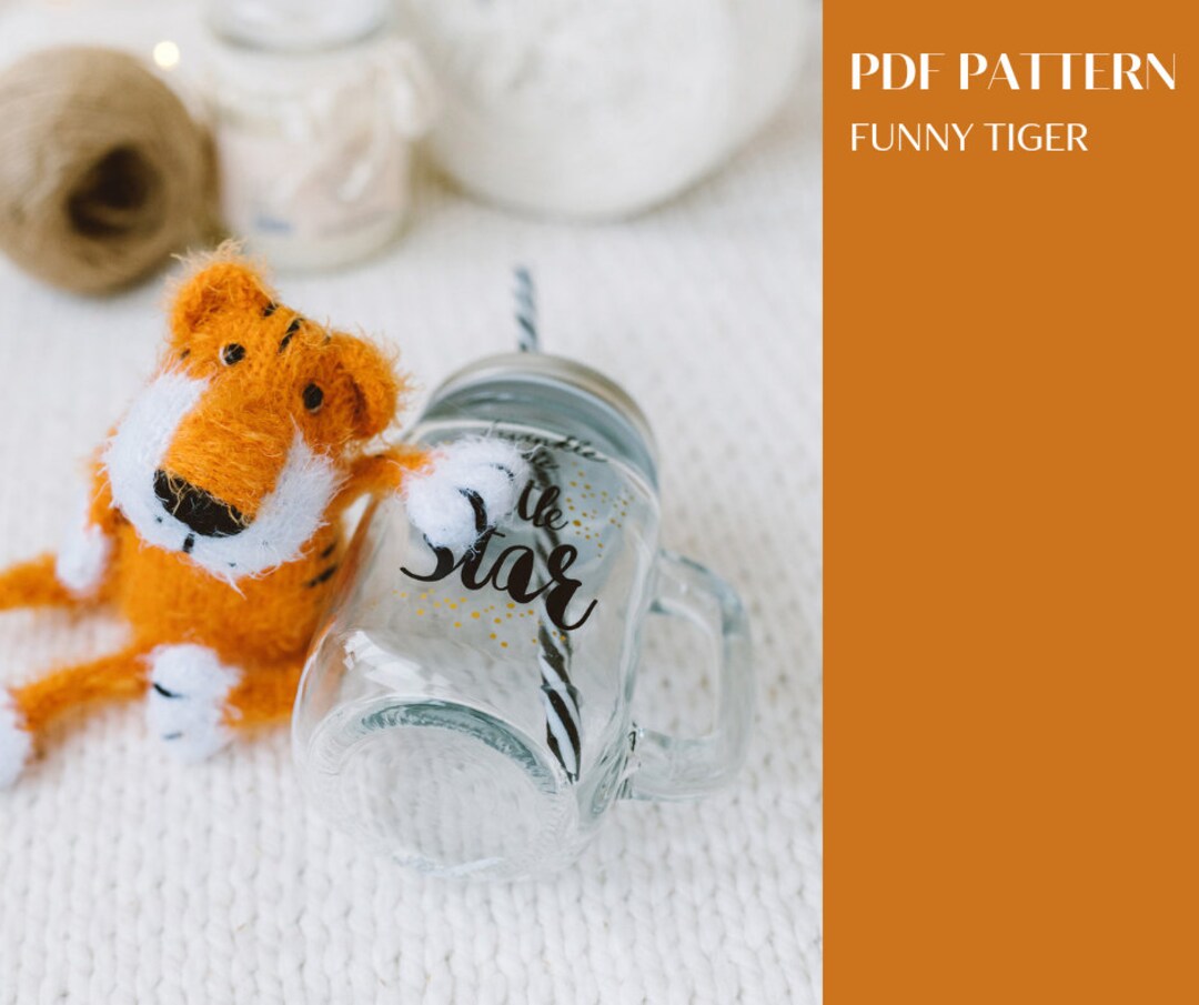 Funny Tiger Knitting Pattern. Knitted Amigurumi Tiger Step by Step ...