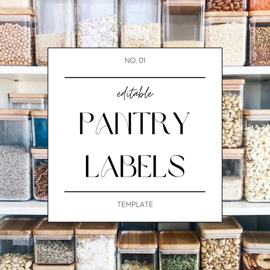 Minimalist Pantry Labels Template | Edit in Canva Pro - Etsy