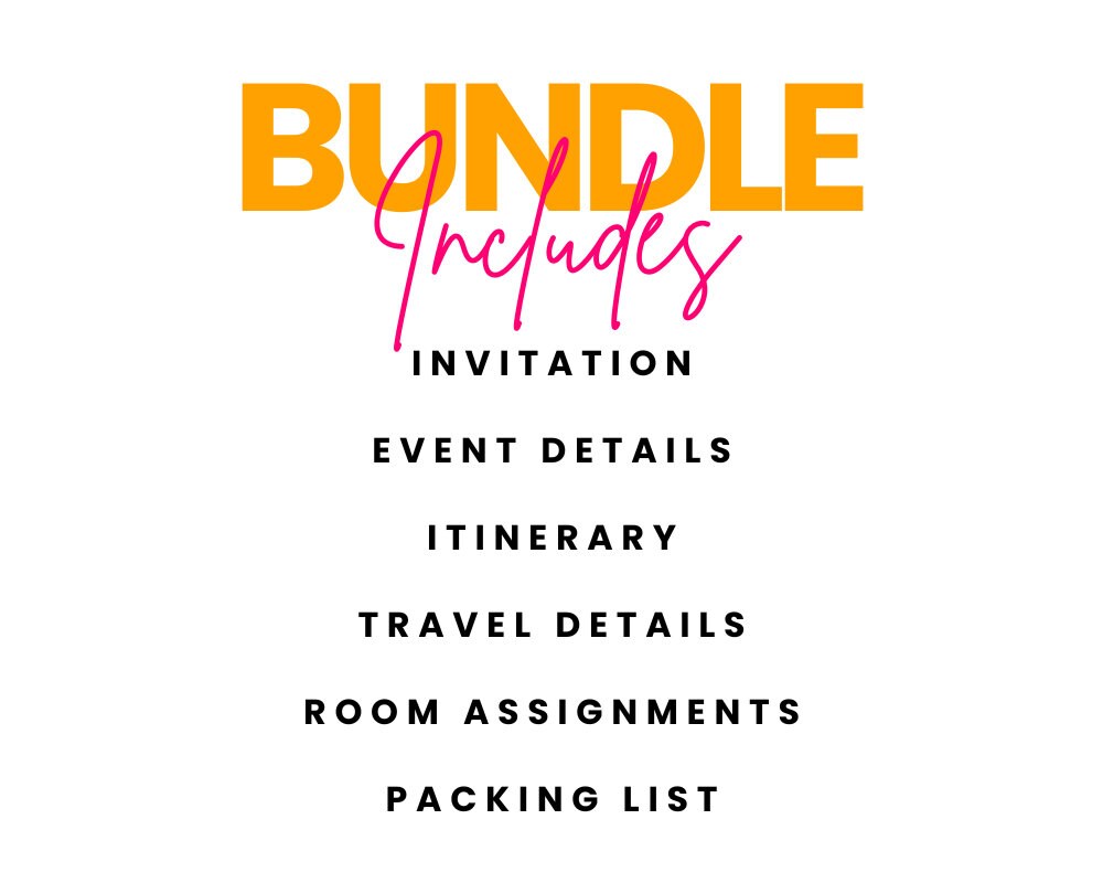 Deluxe Bachelorette Invitation Template Bundle, Bachelorette Itinerary ...