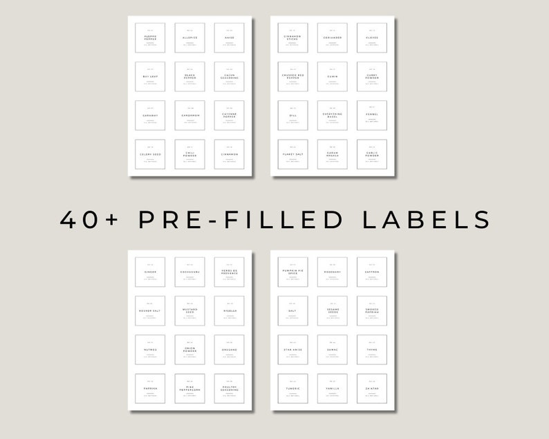 Customizable 2x2 Inch Pantry Labels – Compatible With Avery 22806 ...