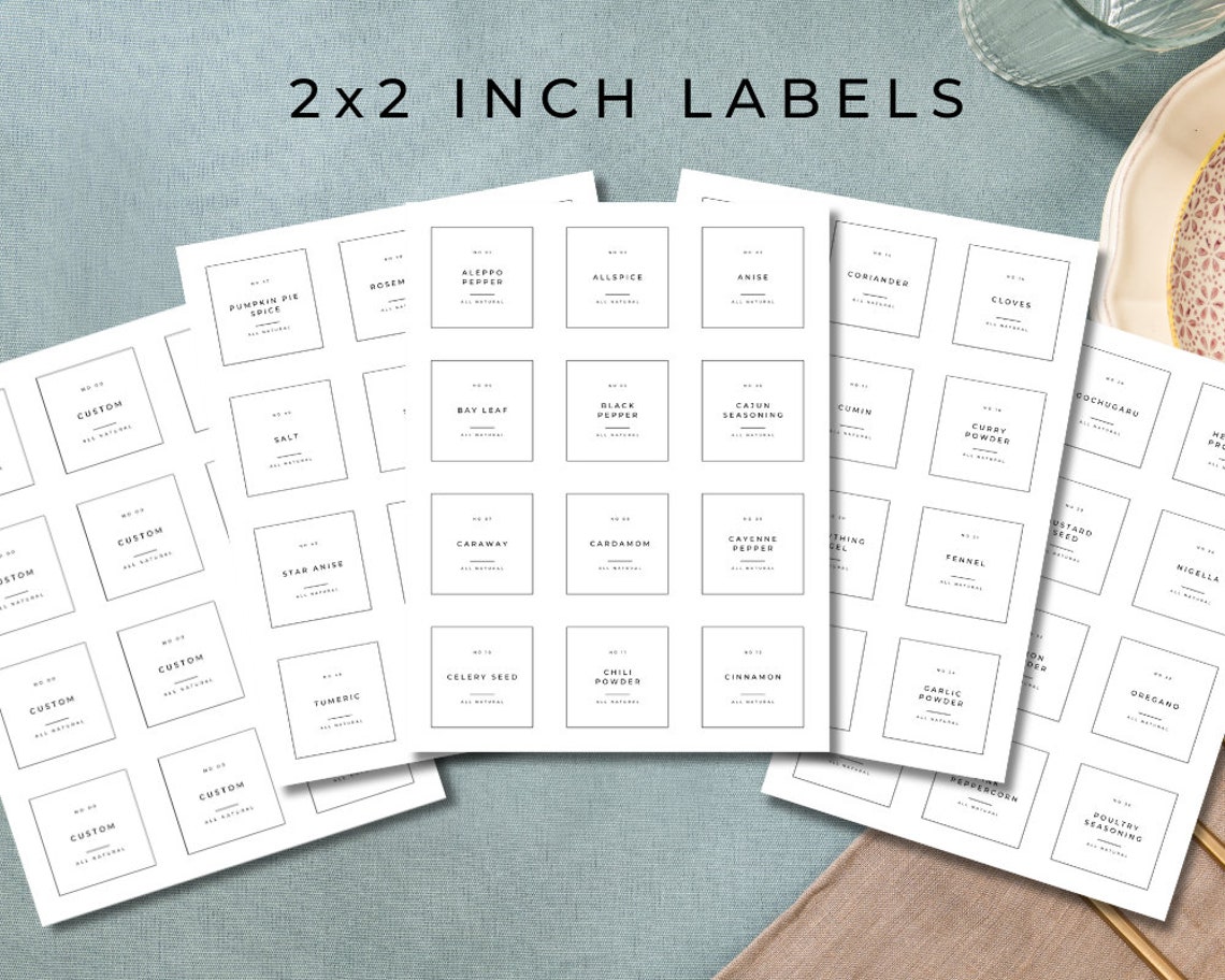 2x2 Inch Square Pantry Labels Avery 22806, 22816, 22846, 22853, 22565 ...