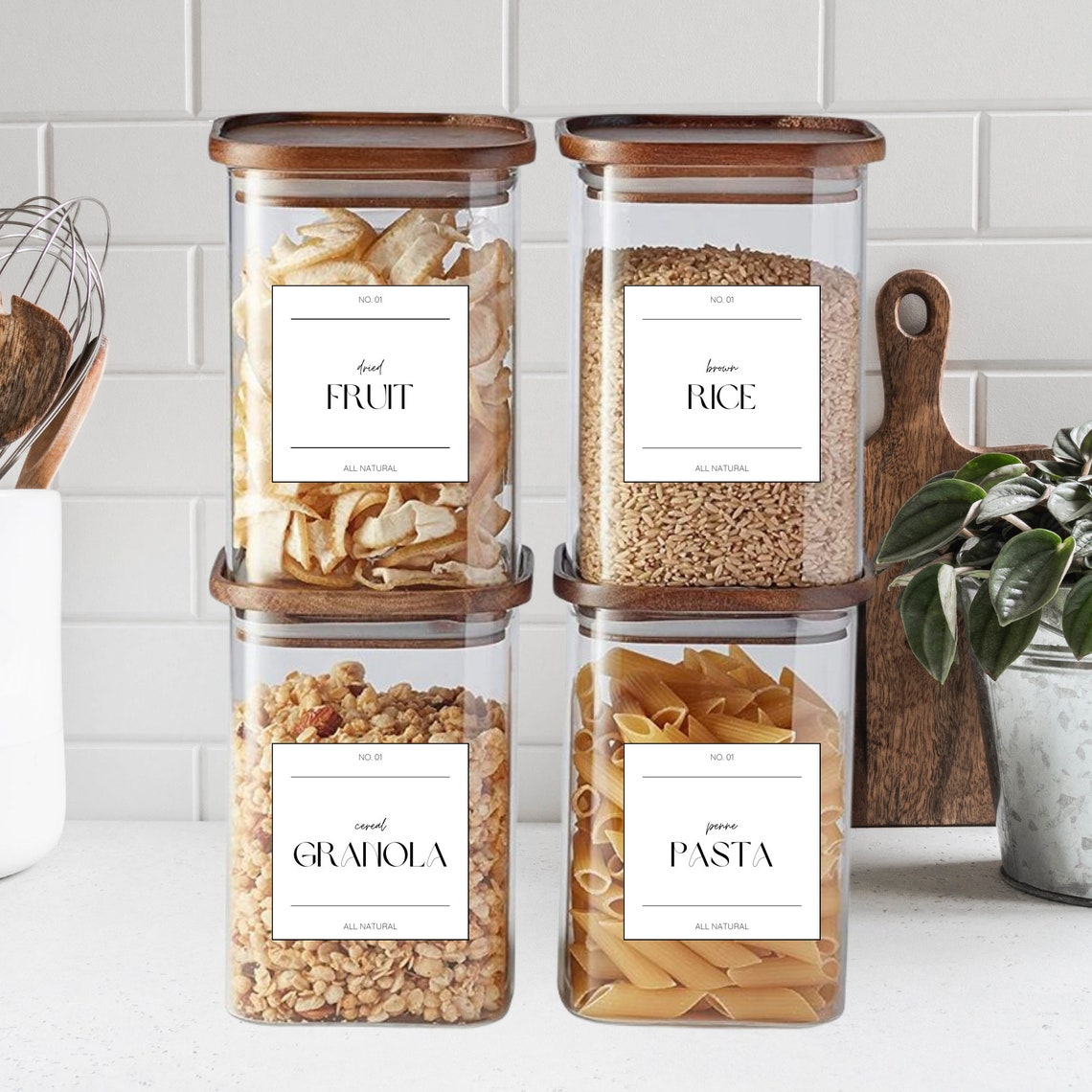 Minimalist Pantry Labels Template | Edit in Canva Pro - Etsy