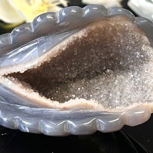 Crystal Sea Shell Blue Agate Nature Inspired Bathroom Decor Sparkly ...