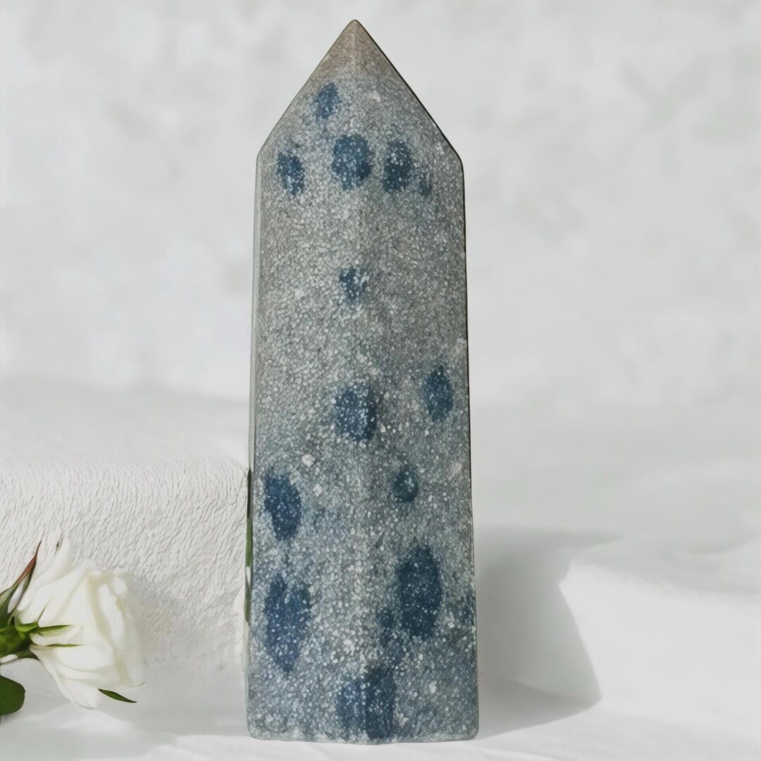 Polished K2 Stone Tower: Azurite Healing Crystal, Chakra Decor - Etsy