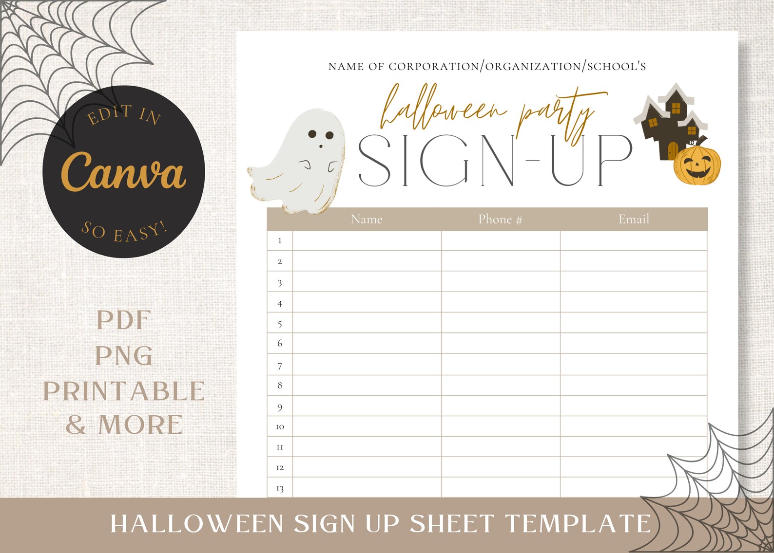 Halloween Party Sign up Form - Canva Halloween Party Volunteer Template ...