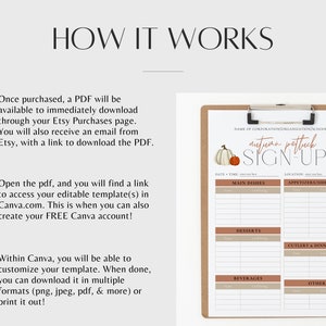 Canva Thanksgiving Potluck Sign up Form - Printable Autumn Potluck Sign ...