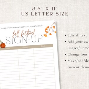 Fall Festival Sign up Form Canva Template - Fall Volunteer Sign up ...