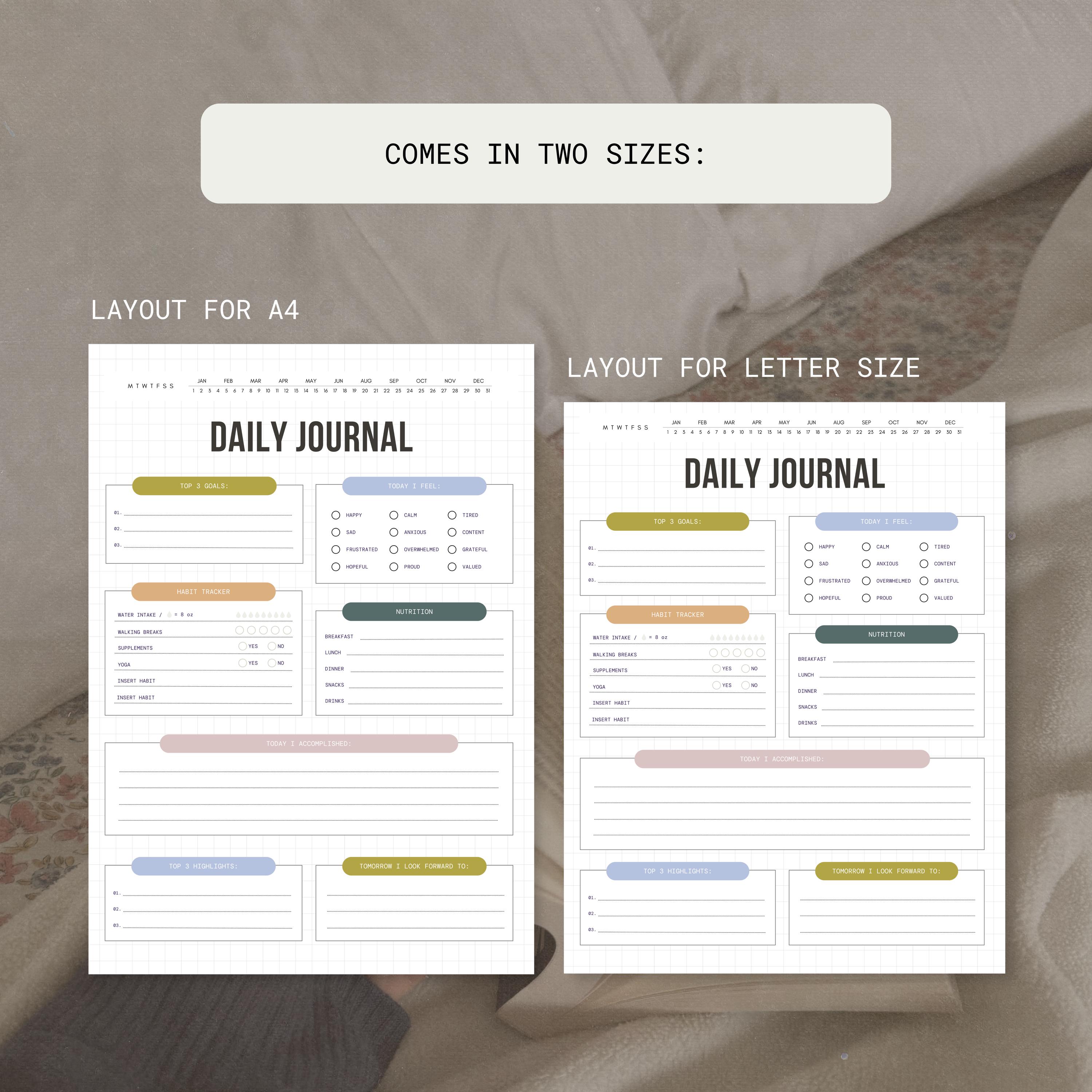Daily Mood Journal, Daily Mood Tracker, Printable Mental Health Planner ...
