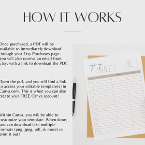 Sign up Sheet Editable Template - Canva Printable Sign up Form - Event ...