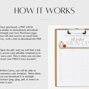 Fall Festival Sign up Form Canva Template - Fall Volunteer Sign up ...