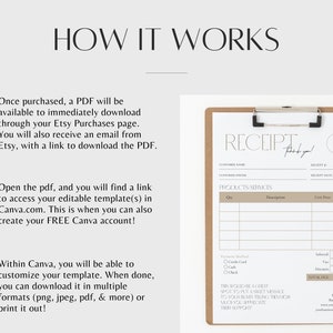 Canva Editable Business Receipt - Printable Customer Receipt Form ...